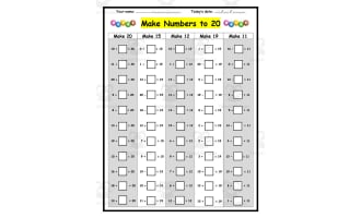 Make Numbers to 10 Worksheet by Teach Simple