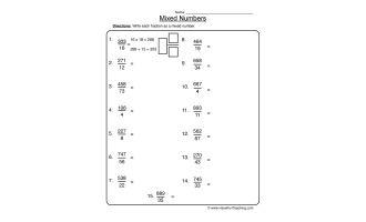 Convert Mixed Numbers to Decimals Worksheet by Teach Simple