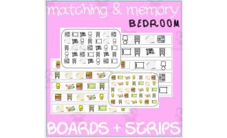 MATCHING & MEMORY BOARDS WITH STRIPS | SCHOOL ITEMS by Teach Simple