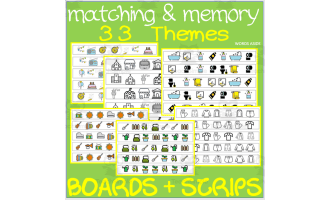 MATCHING & MEMORY BOARDS WITH STRIPS| FRUITS by Teach Simple
