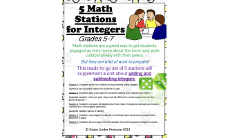 Adding & Subtracting Integers QUIZ by Teach Simple