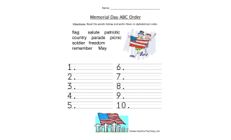 Valentine's Day ABC Order Worksheet by Teach Simple