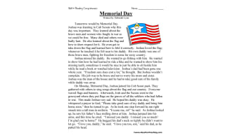Memorial Day Reading Comprehension Worksheet by Teach Simple