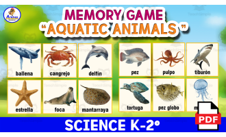 MEMORY GAME IN SPANISH - FARM ANIMALS "Animales de Granja" by Teach Simple