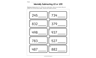 Add and Subtract 10 and 100 Word Problems Worksheet by Teach Simple