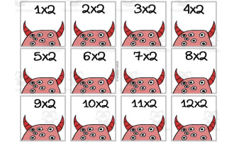 Monster Multiplication Colored Cards x1 by Teach Simple