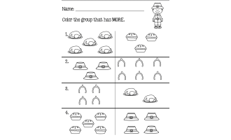 Less and More Worksheet by Teach Simple