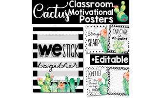 Cactus Editabale Labels | Cactus Classroom Decor by Teach Simple