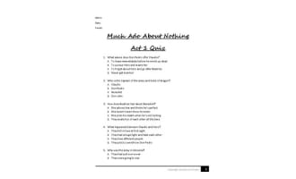 Much Ado About Nothing Escape Room by Teach Simple