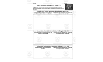 Romeo and Juliet Act 2, Scenes 3-4 | Double Entry Journals by Teach Simple