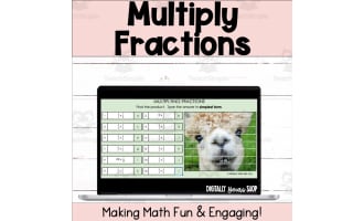 Multiplying Fractions Self Checking Digital Activity by Teach Simple