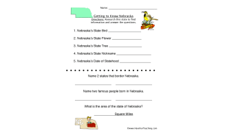 Nebraska Word Search Worksheet by Teach Simple