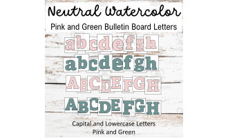 Neutral Watercolor Bulletin Board Letters by Teach Simple