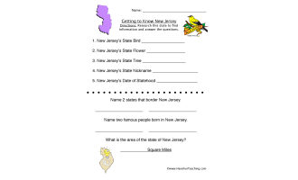 New Jersey Word Search Worksheet by Teach Simple