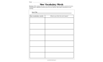 New Word Meanings Worksheet by Teach Simple