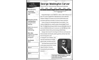 George Washington Carver Reading Packet | Texas Social Studies by Teach ...