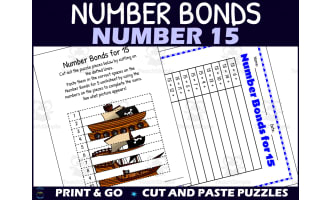 Number Bonds for 3 Practice - Cut and Paste Strip Puzzle by Teach Simple