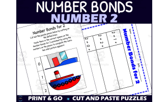 Number Bonds for 8 Practice - Cut and Paste Strip Puzzle by Teach Simple