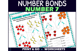 Number Bonds for 8 Worksheets by Teach Simple