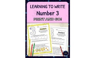 Number Formation Practice Worksheets - Learning to Write Number 4 by ...