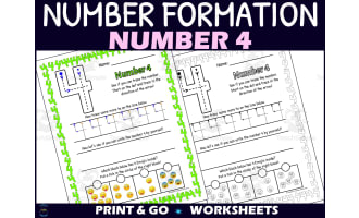 Number Formation Practice Worksheets - Learning to Write Number 5 by ...