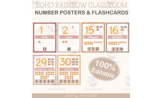 Classroom Welcome Door Sign in Boho Rainbow Theme - 100% Editable by ...