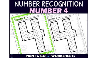Number Recognition Worksheets | Pattern Tracing Activity | Number 3 by ...