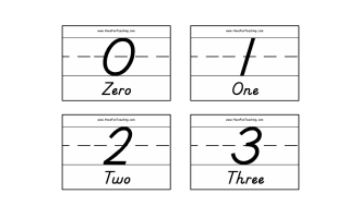 Numbers 0 to 50 with Words in Color Flash Cards by Teach Simple