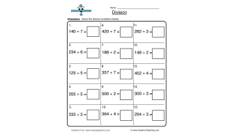 One Digit Division Worksheet by Teach Simple