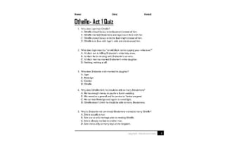 Othello Act 5 Quiz by Teach Simple