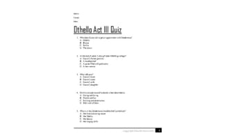 Othello --- Iago - Soliloquies Act 1 and 2 Analysis + Character ...