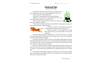 The Heron and the Flamingo Reading Comprehension Worksheet by Teach Simple