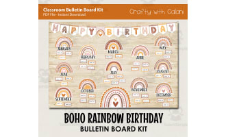 Boho Rainbow Growth Mindset Classroom Bulletin Board Kit by Teach Simple