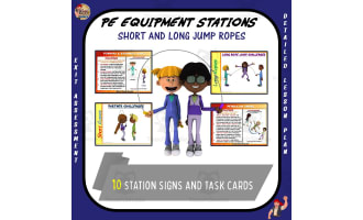 PE Equipment Challenge Cards: Long Jump Rope Tasks by Teach Simple