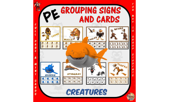 PE Grouping Signs + Cards: Adventurers Theme by Teach Simple