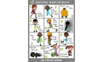 PE Home Poster Visuals: 12 Athletic Ways to Move by Teach Simple