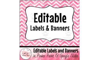 Pastel Watercolor Dots Labels & Banner Flags by Teach Simple