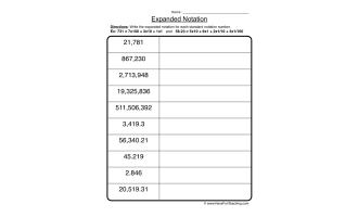 Place Value Expanded Form Worksheet by Teach Simple
