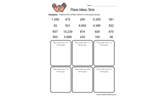 Place Value Tens Worksheet by Teach Simple