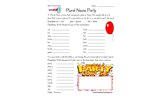 Plural Noun Fill in the Blank Worksheet by Teach Simple