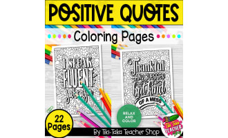 Positive Children Quotes for Coloring by Teach Simple
