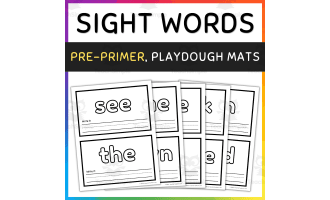 Kindergarten Sight Words, Playdough Mats by Teach Simple
