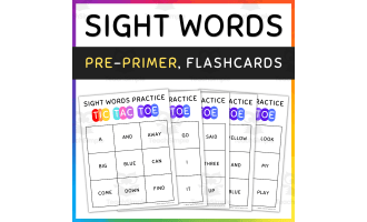 Primer/Kindergarten Sight Words Tic Tac Toe Game Practice Worksheets by ...