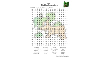Find Prepositions Worksheet by Teach Simple