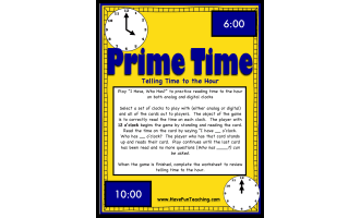 Telling Time Activity by Teach Simple