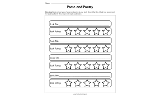 Reading Prose and Poetry Worksheet by Teach Simple