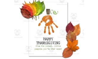 Pumpkin Handprint Art, DIY Thanksgiving Craft, Homeschool Activity by ...