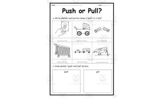 Push or Pull Force Worksheet by Teach Simple