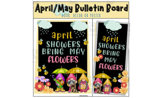 Gnomes Bulletin Board Kit Spring Flower Summer Door Decor Editable by ...