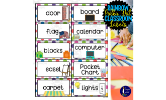 Colorful Polka Dot Classroom Labels by Teach Simple